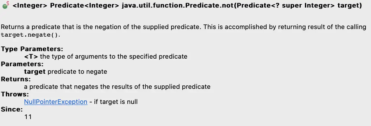 Predicate not() Example - Java 11 - Techndeck
